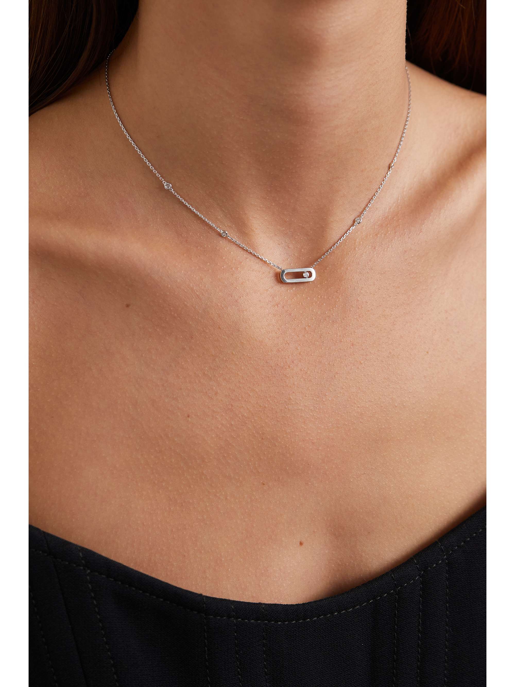 MESSIKA Move Uno 18 karat white gold diamond necklace NET A PORTER
