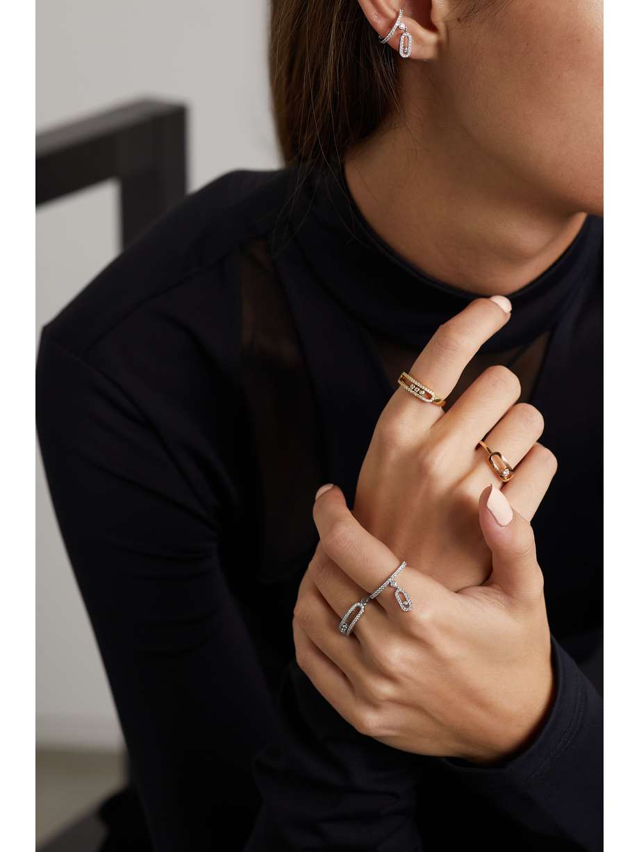 MESSIKA Move Uno Tassel 18-karat white gold diamond ring | NET-A-PORTER