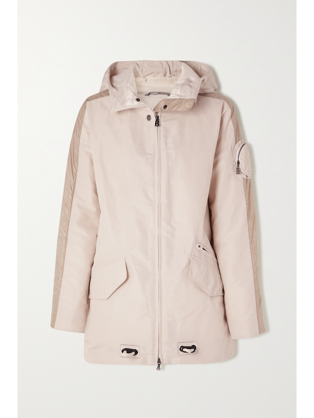 Bogner Cyndi Paneled Shell Hooded Parka In Ecru | ModeSens