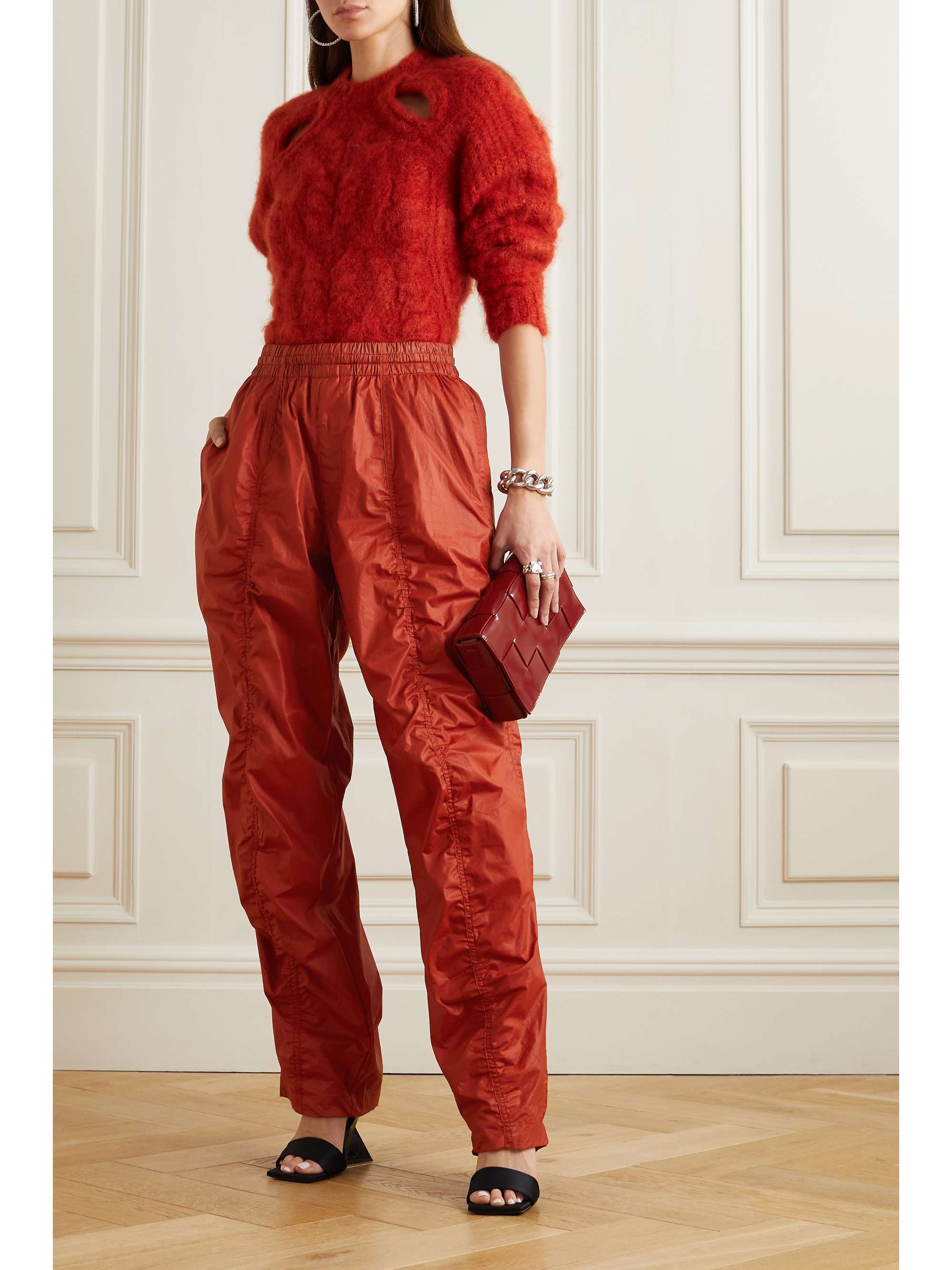 Isabel Marant Red cotton Kimbra joggers - allaboutbelgaum.com