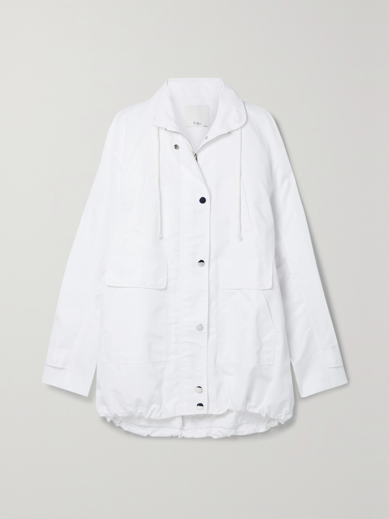 Tibi Oversized Shell Jacket In White | ModeSens