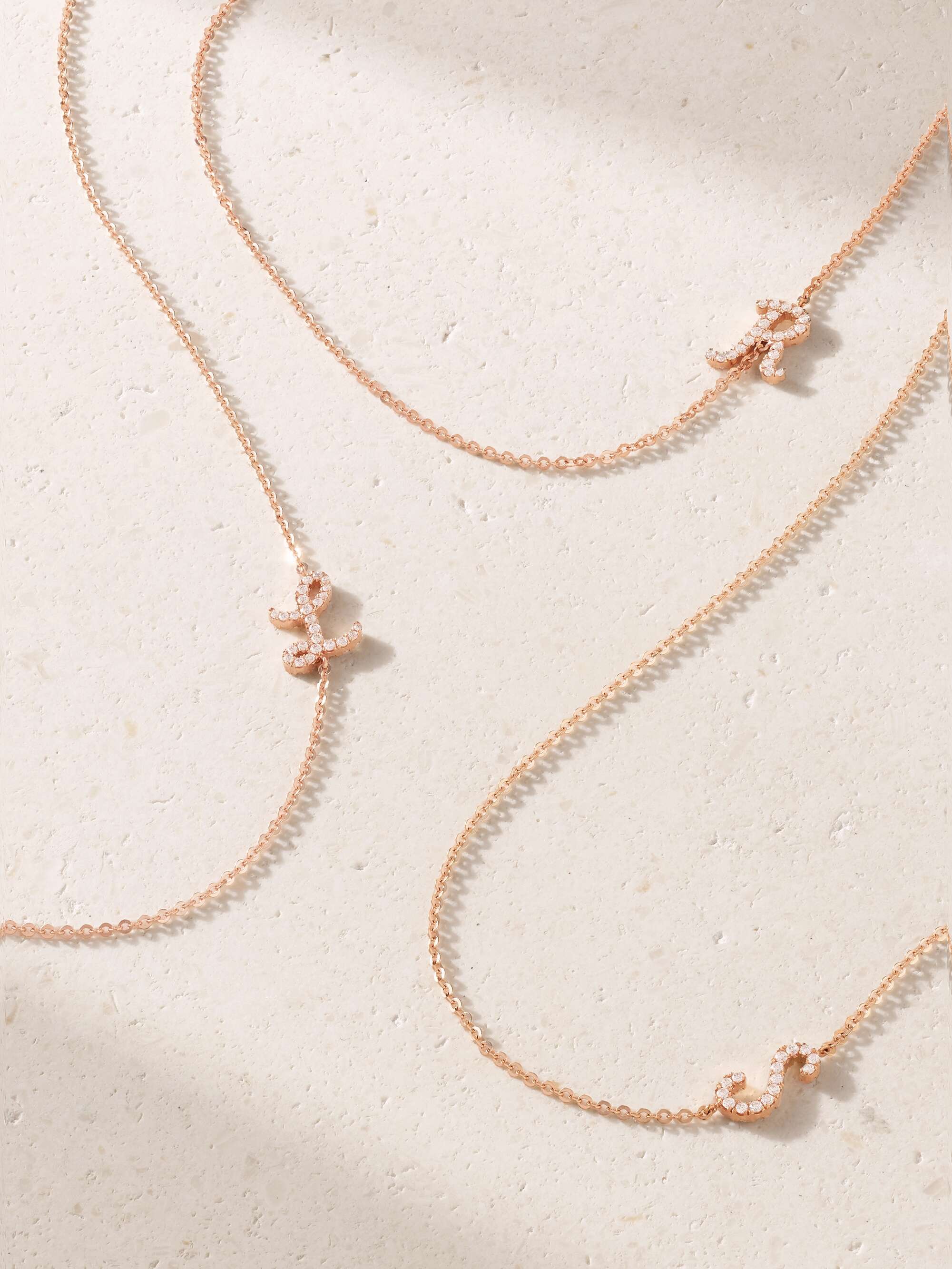 ANITA KO Initial 18-karat rose gold diamond necklace | NET-A ANITA KO Initial 18-karat rose gold diamond necklace | NET-A