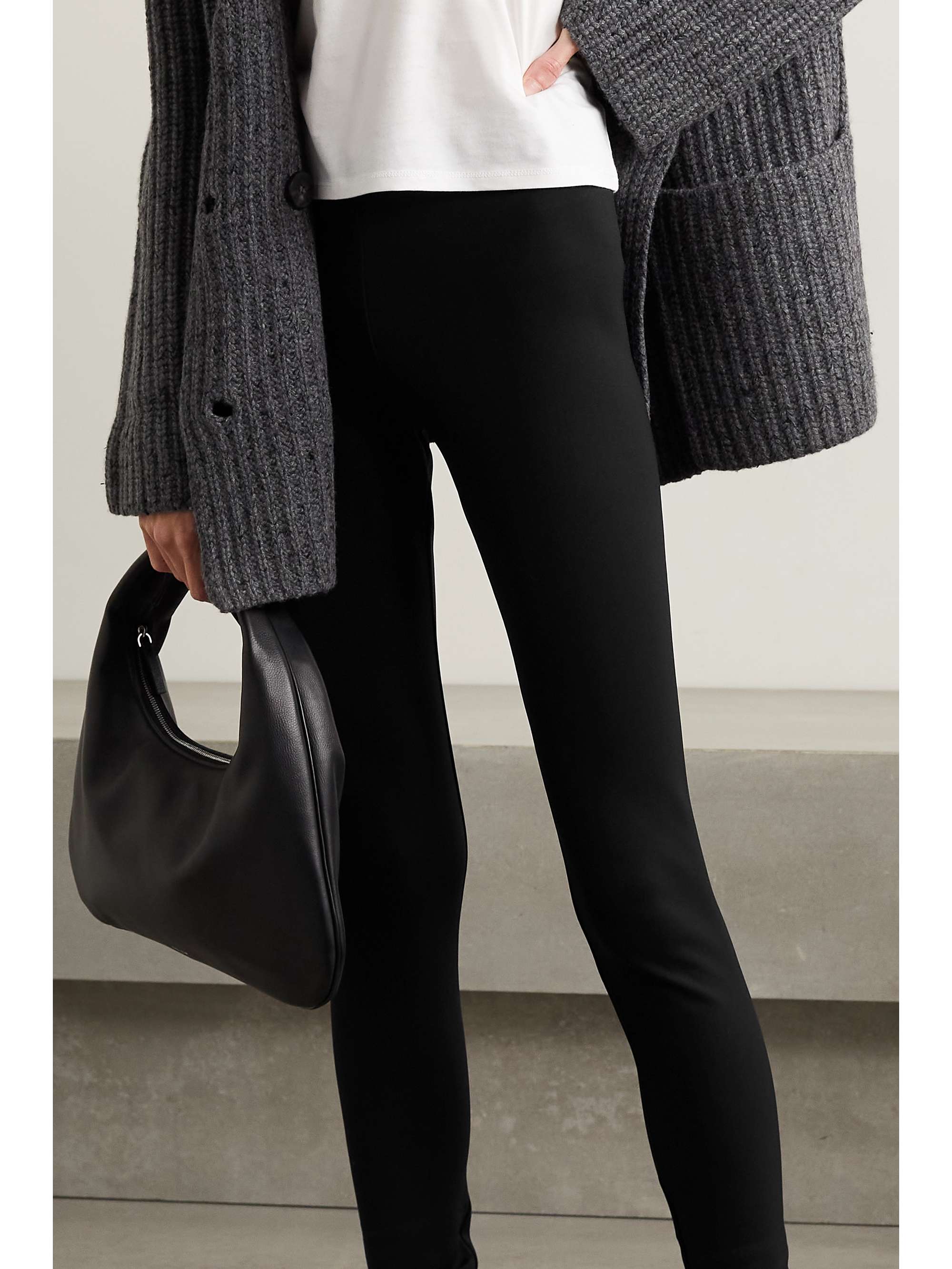 Black Essentials Woolworth stretch-ponte leggings | THE ROW Black Essentials Woolworth stretch-ponte leggings | THE ROW