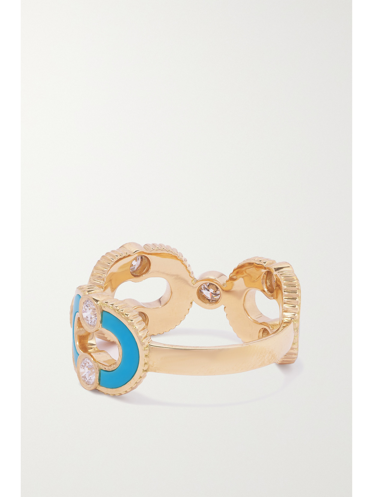 Viltier Magnetic Enchainee 18-karat Gold, Turquoise And Diamond Ring | ModeSens