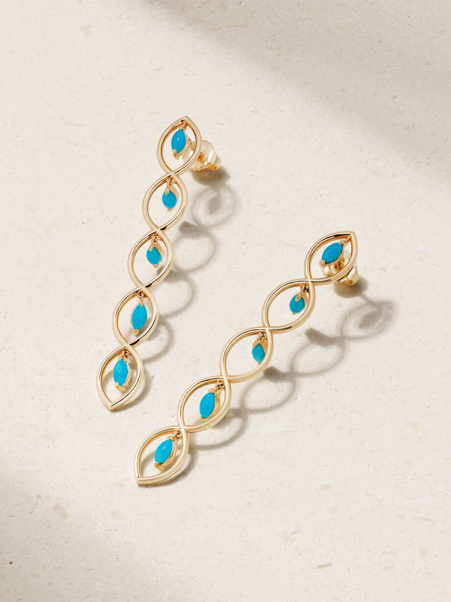 GEMELLA Connections Qui Qui 18-Karat Gold Turquoise Earrings | NET-A-PORTER