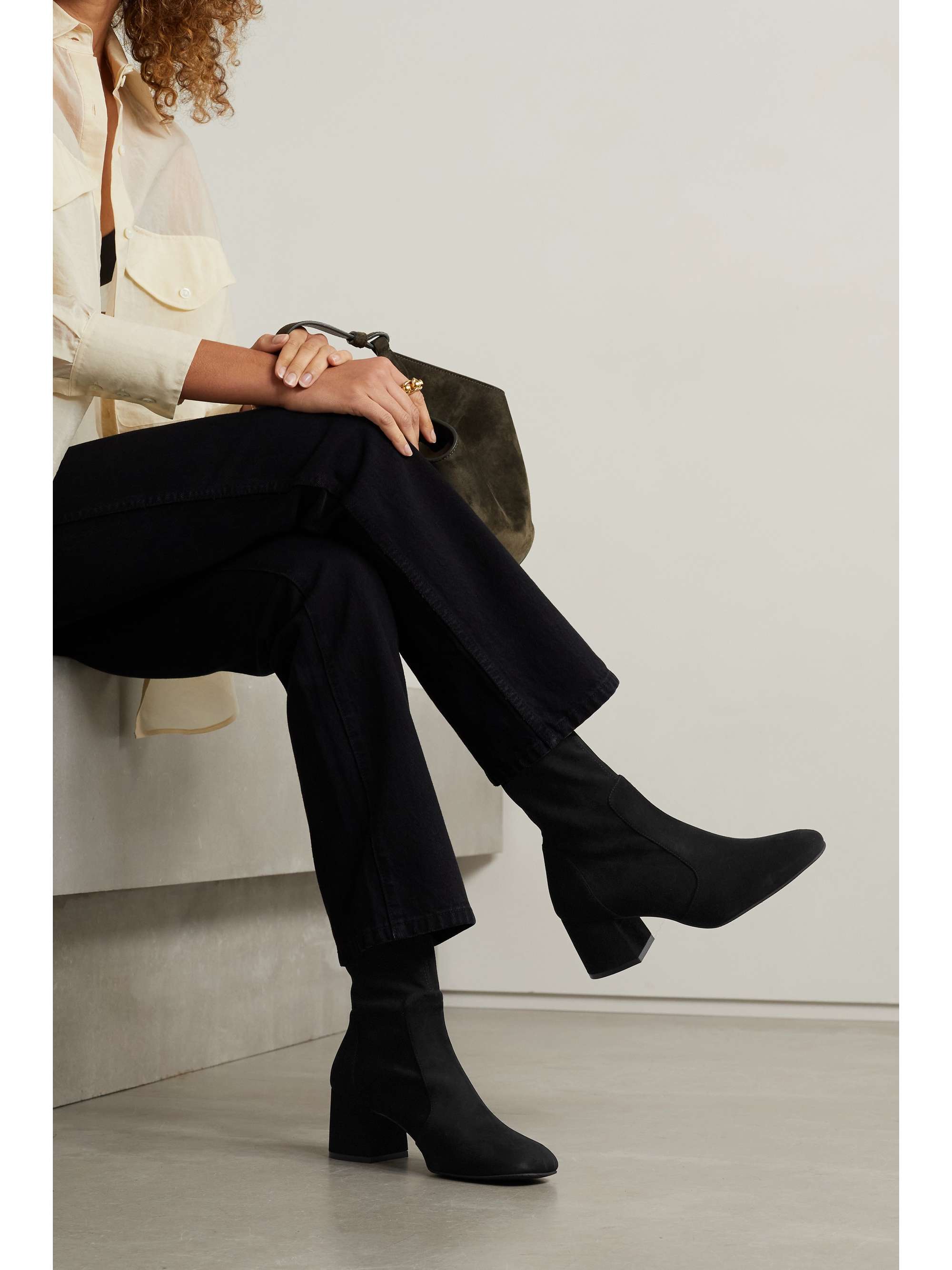 Stuart Weitzman Suede Sock Boots Net A Porter
