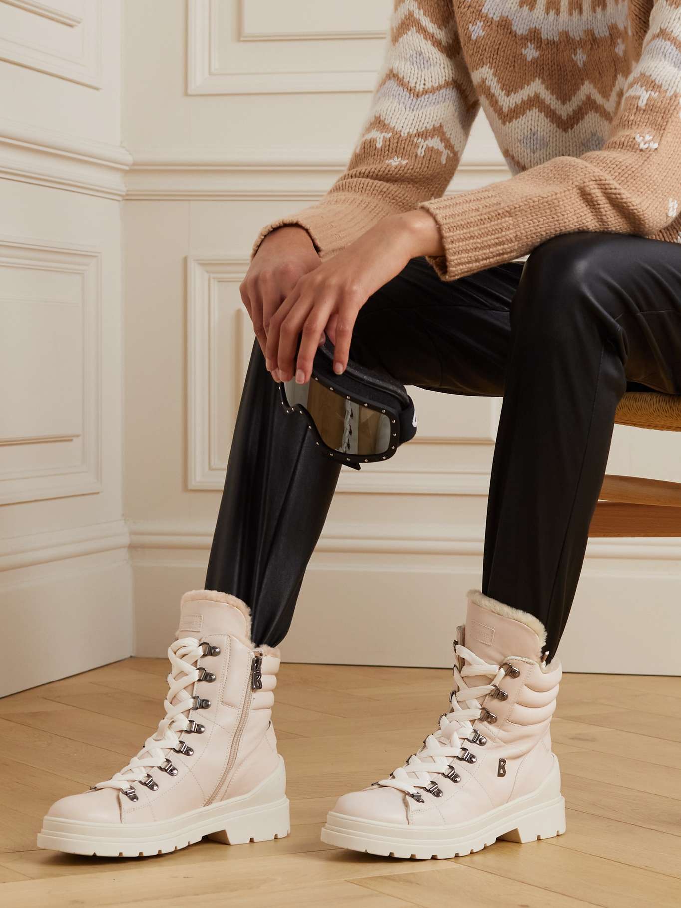 BOGNER St. Moritz 9 shearling-lined leather ankle boots | NET-A-PORTER