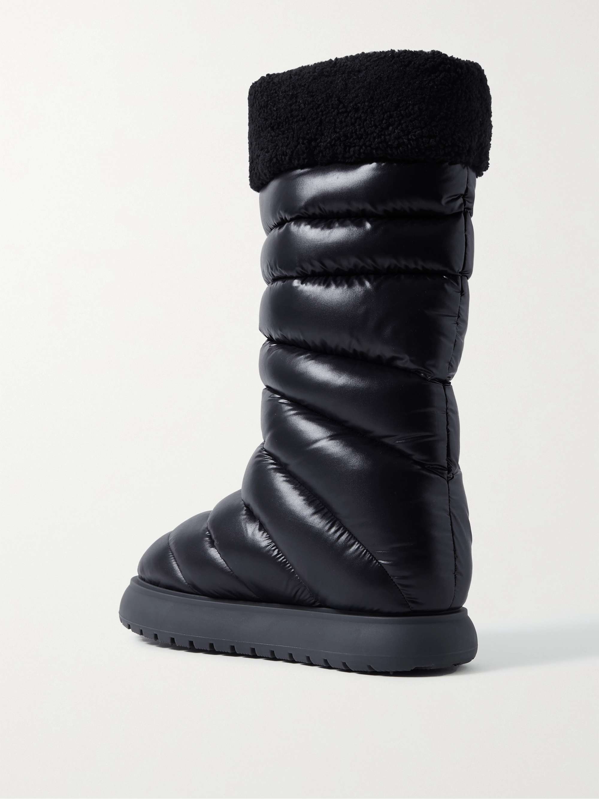 MONCLER Gaia fleece-trimmed quilted shell boots | NET-A-PORTER