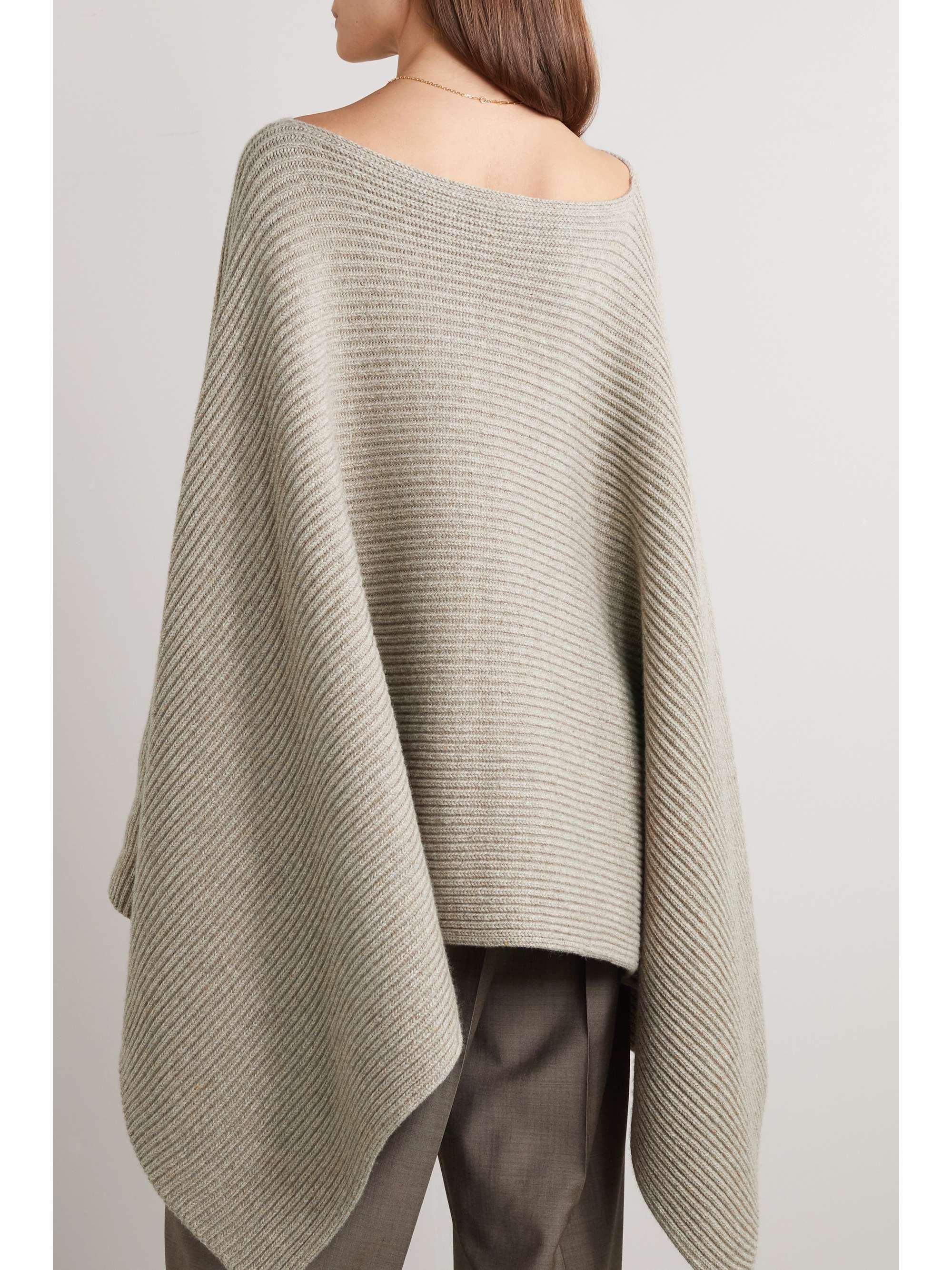 THE ROW Romie ribbed cashmere cape | NET-A-PORTER