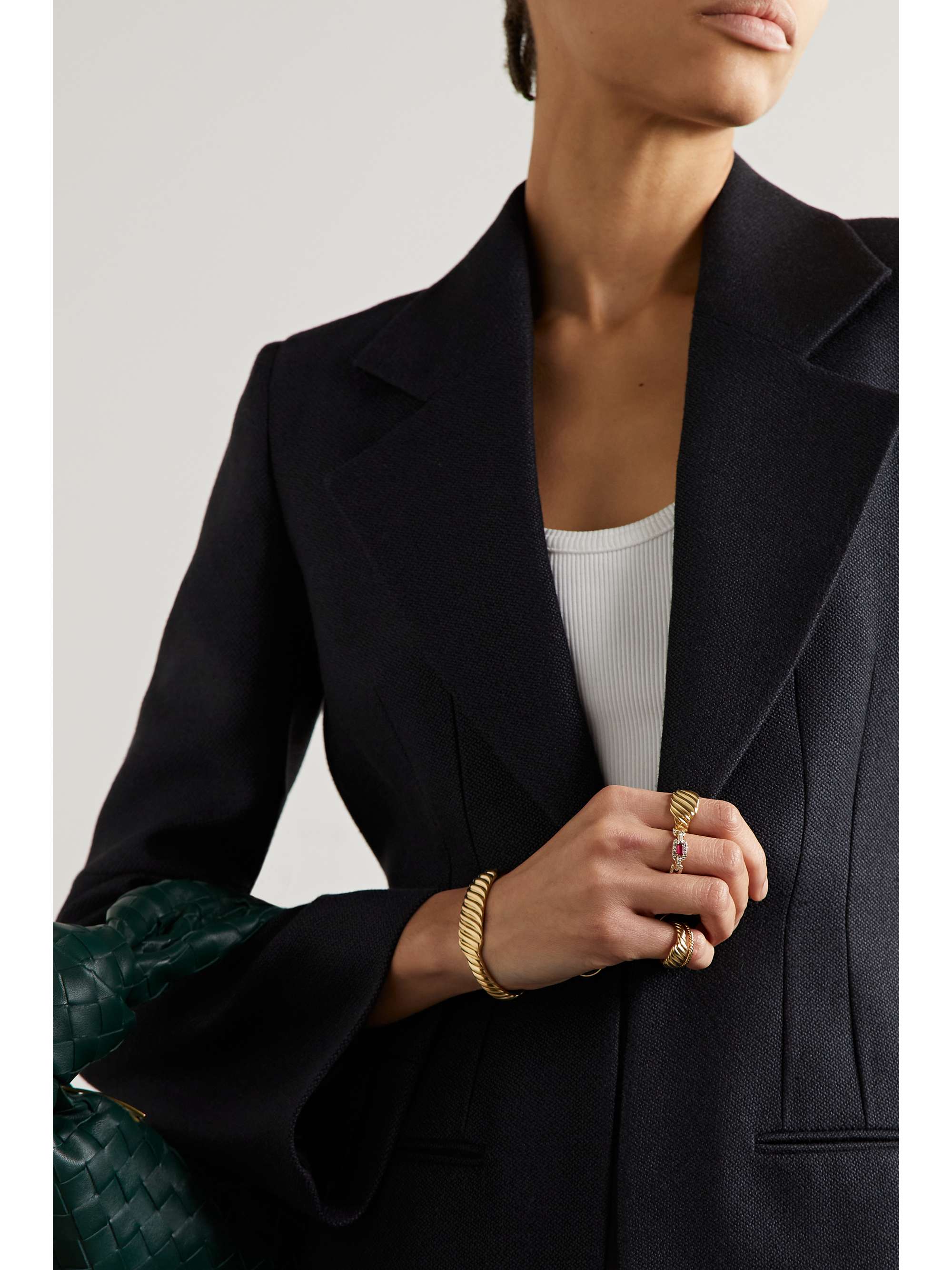 Bracciale rigido in oro 18 carati Sculpted Cable Contour DAVID YURMAN ...