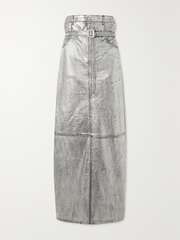 ACNE STUDIOS Metallic belted leather maxi skirt | NET-A-PORTER