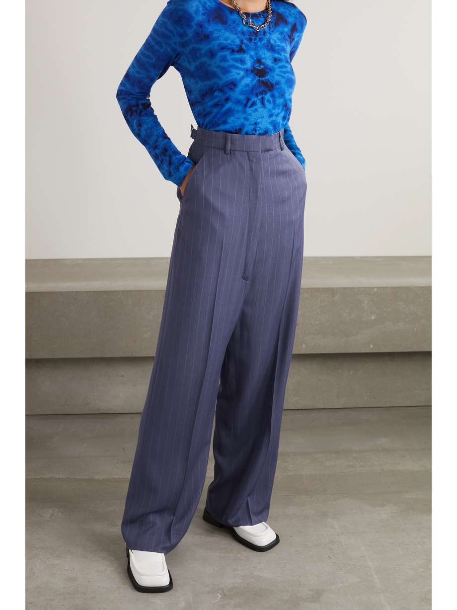ACNE STUDIOS Pinstriped woven wide-leg pants | NET-A-PORTER