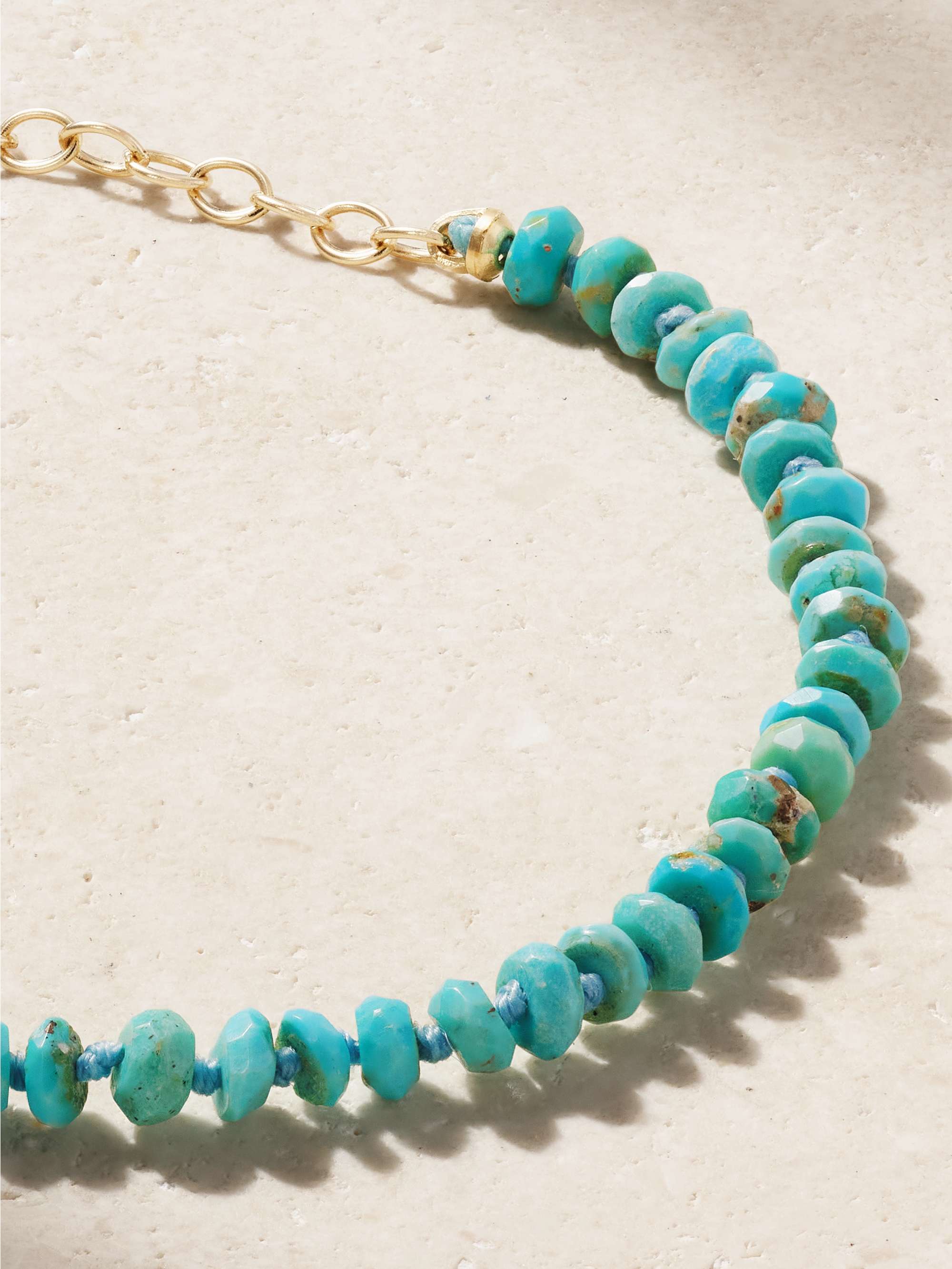 ANDREA FOHRMAN Peek-A-Boo 14-karat gold turquoise anklet | NET-A-PORTER