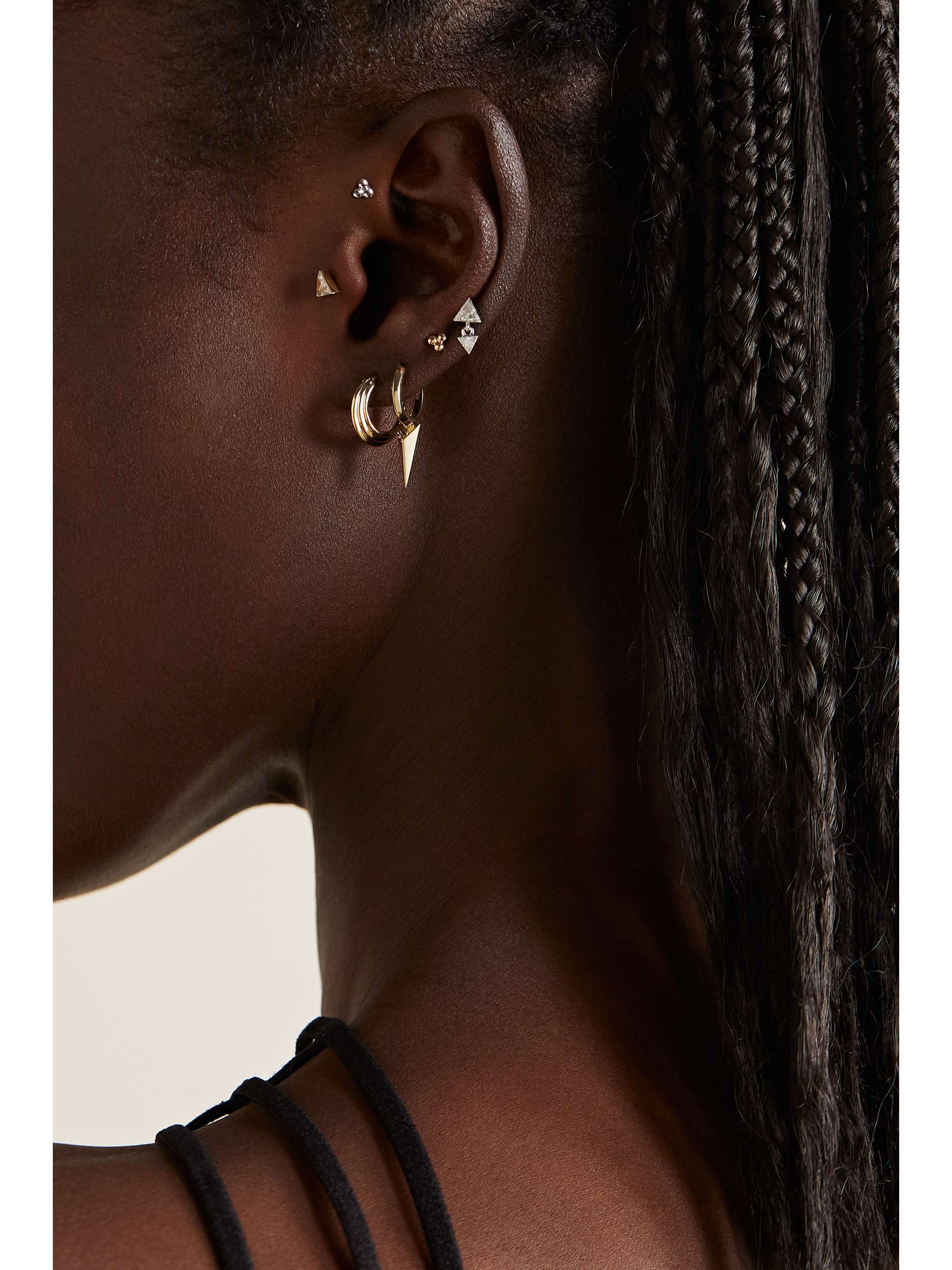 MARIA TASH Hiranya 8mm 14-karat gold single hoop earring | NET-A-PORTER