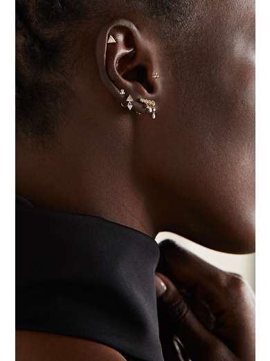 MARIA TASH Invisible Crescendo 18-karat gold diamond single earring ...