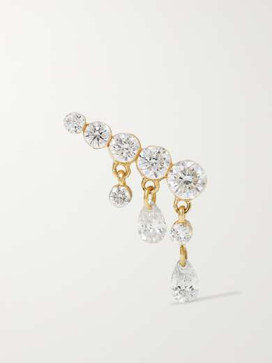 MARIA TASH Invisible Crescendo 18-karat gold diamond single earring ...