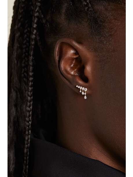 MARIA TASH Invisible Crescendo 18-karat gold diamond single earring ...