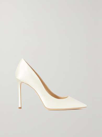 JIMMY CHOO Romy 100 satin pumps | NET-A-PORTER