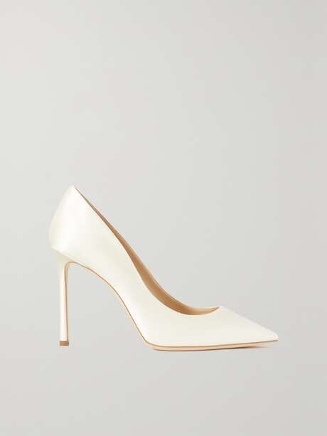 JIMMY CHOO Romy 100 satin pumps | NET-A-PORTER