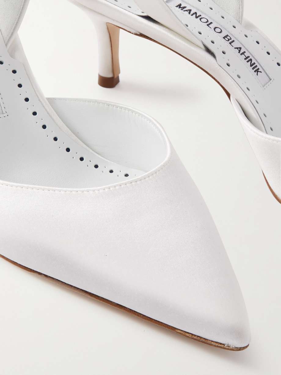 Carolyne Bridal 50 satin slingback pumps | MANOLO BLAHNIK | 네타포르테