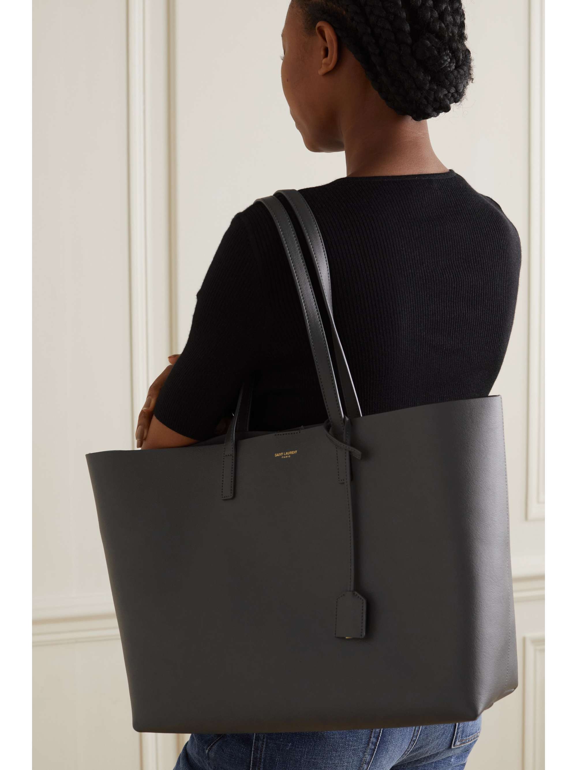 Gray Leather Tote SAINT LAURENT NET A PORTER Gray Leather Tote SAINT LAURENT NET A PORTER