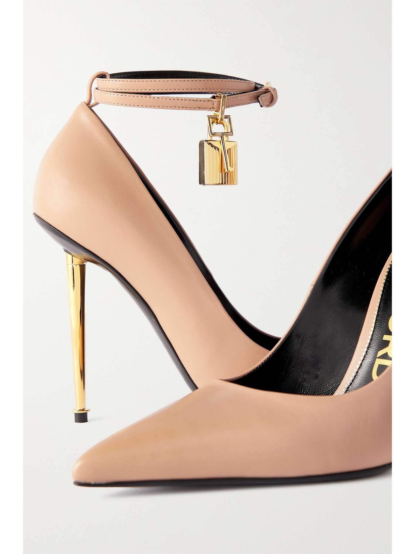 TOM FORD Padlock embellished leather pumps | NET-A-PORTER