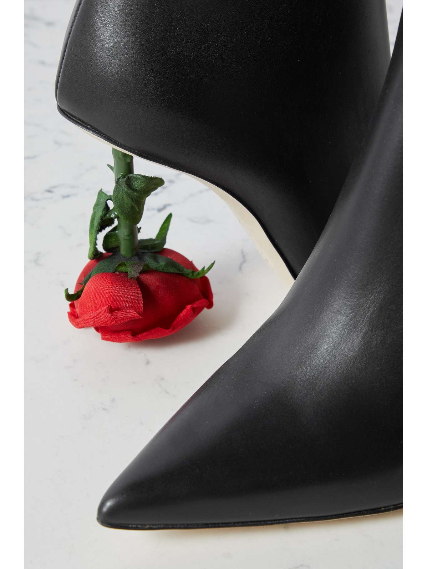 LOEWE Rose embellished leather ankle boots | NET-A-PORTER