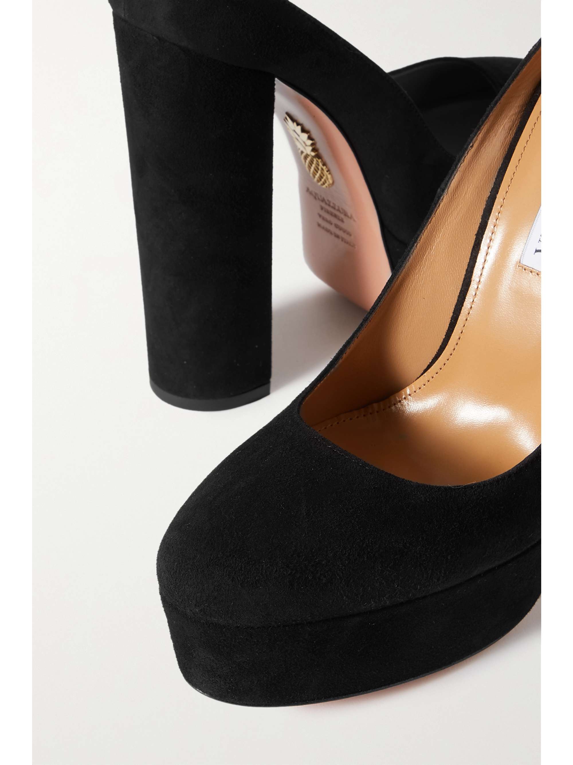 Suede Black Platform Pumps