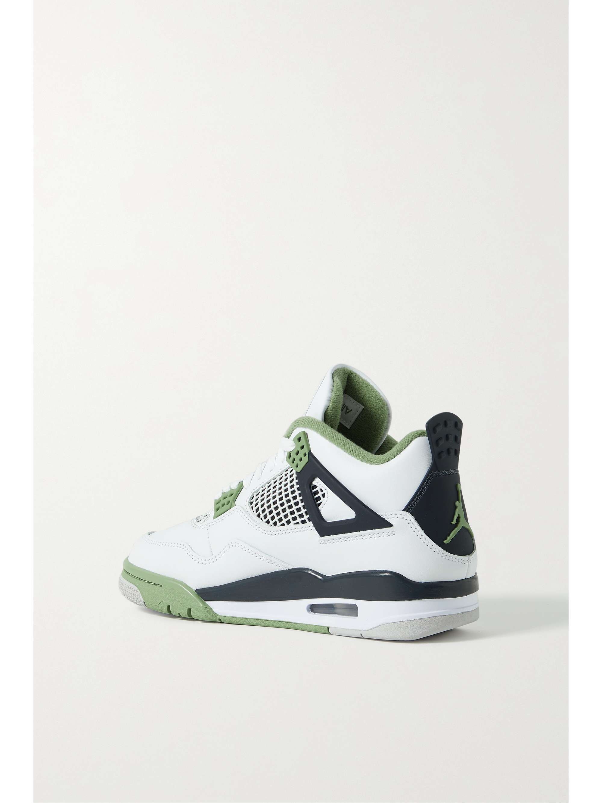 NIKE Air Jordan 4 Retro rubber-trimmed leather high-top sneakers | NET ...