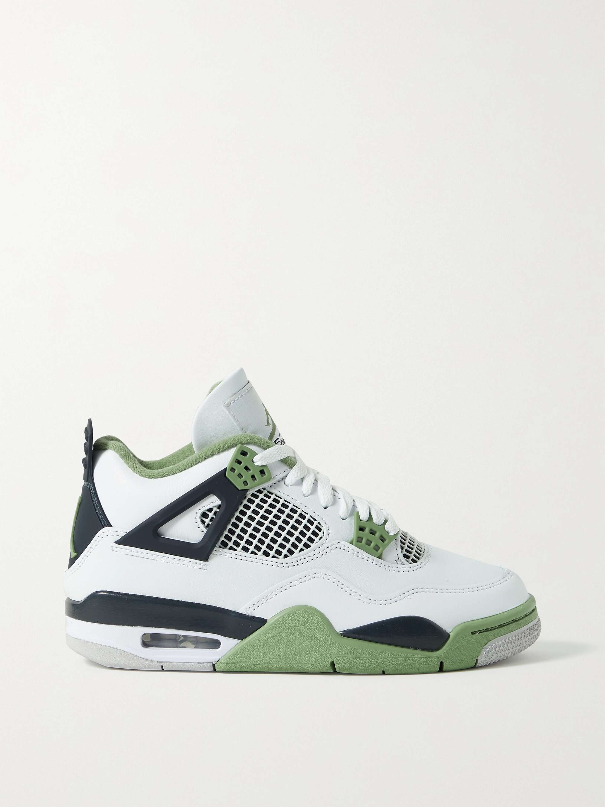 NIKE Air Jordan 4 Retro rubber-trimmed leather high-top sneakers | NET ...