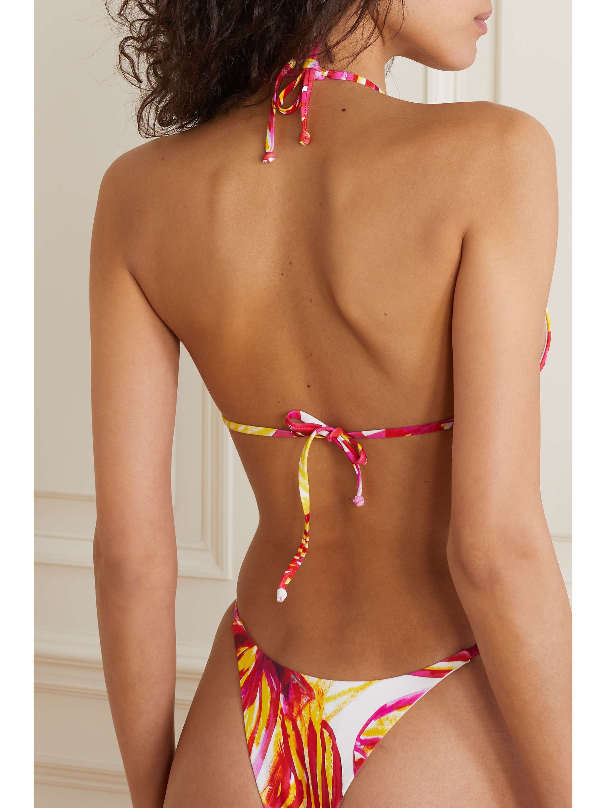 Louisa Ballou Embellished Printed Triangle Bikini Top Net A Porter