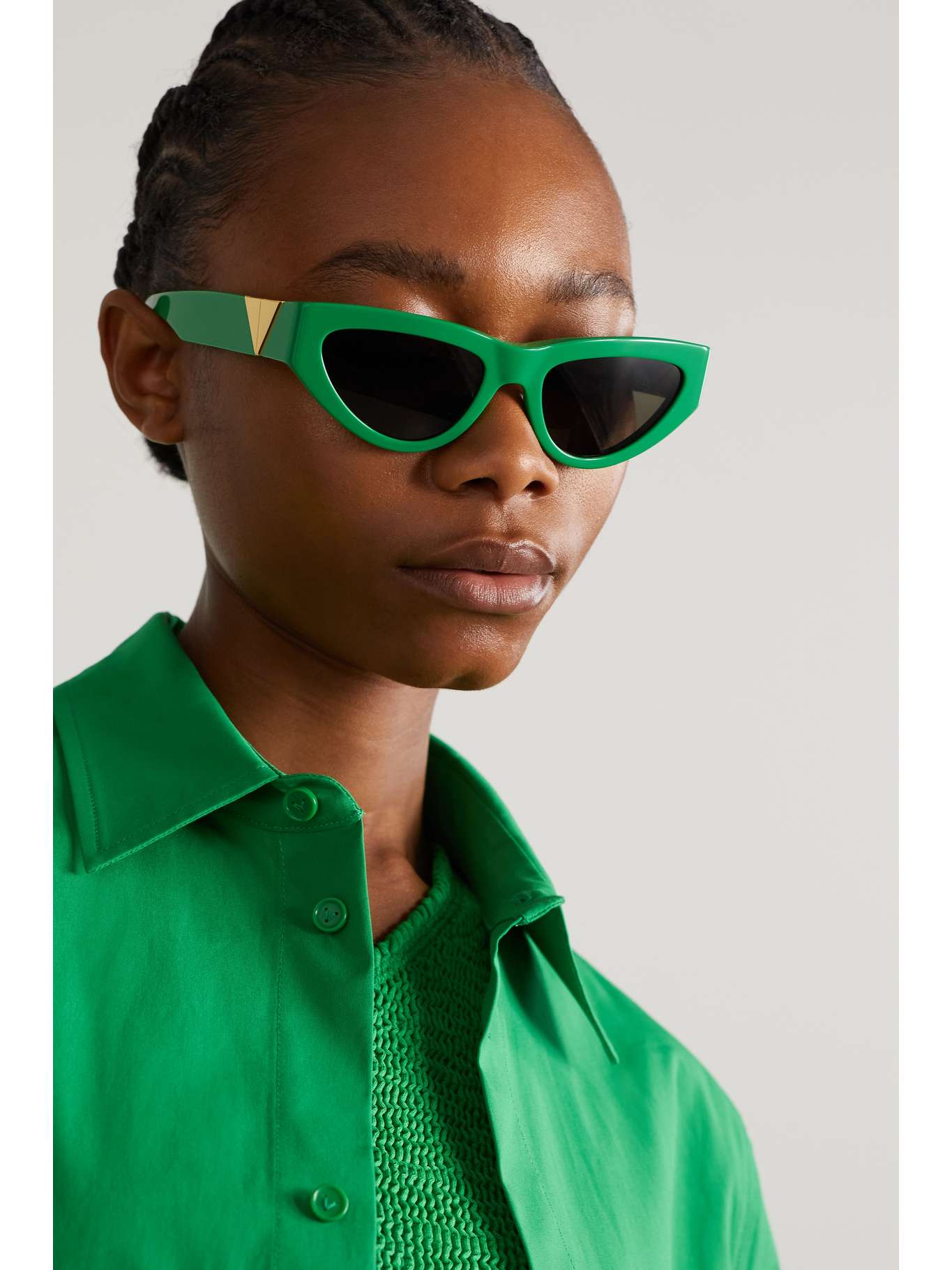 BOTTEGA VENETA EYEWEAR Triangle cat-eye acetate sunglasses | NET-A-PORTER