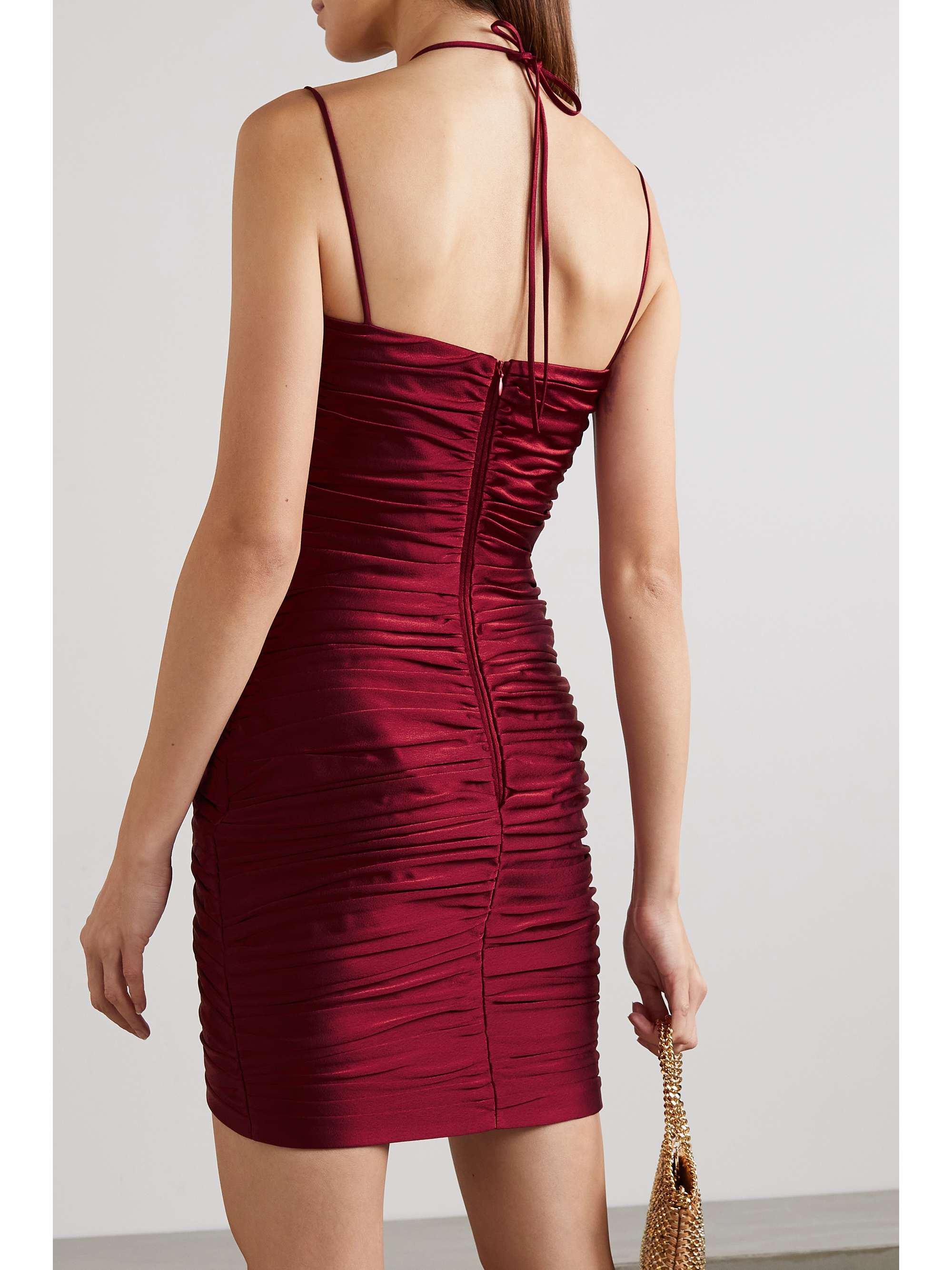 RASARIO Ruched satin mini dress | NET-A-PORTER