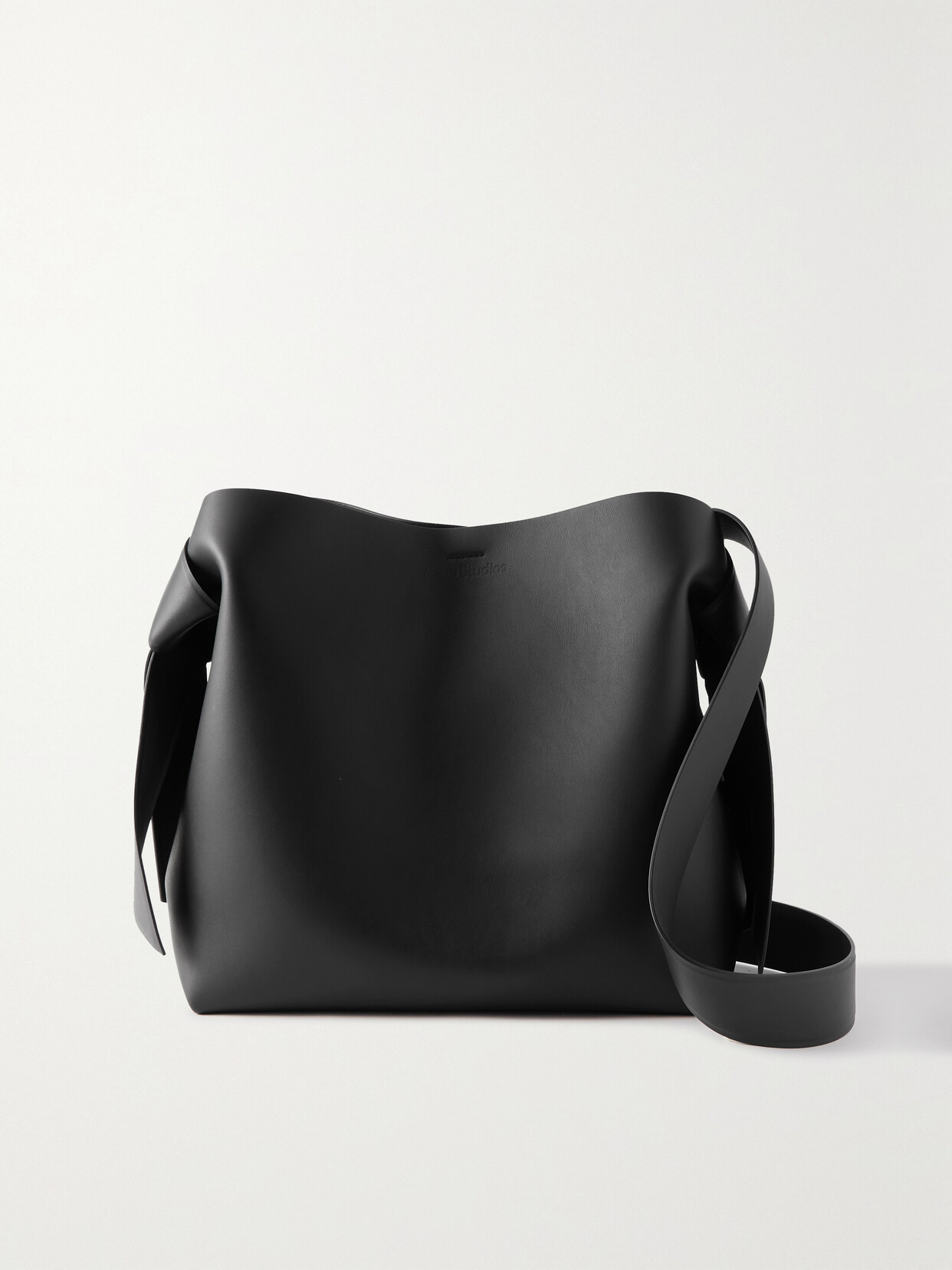 Acne Studios Musubi Midi Knotted Leather Shoulder Bag In Black | ModeSens