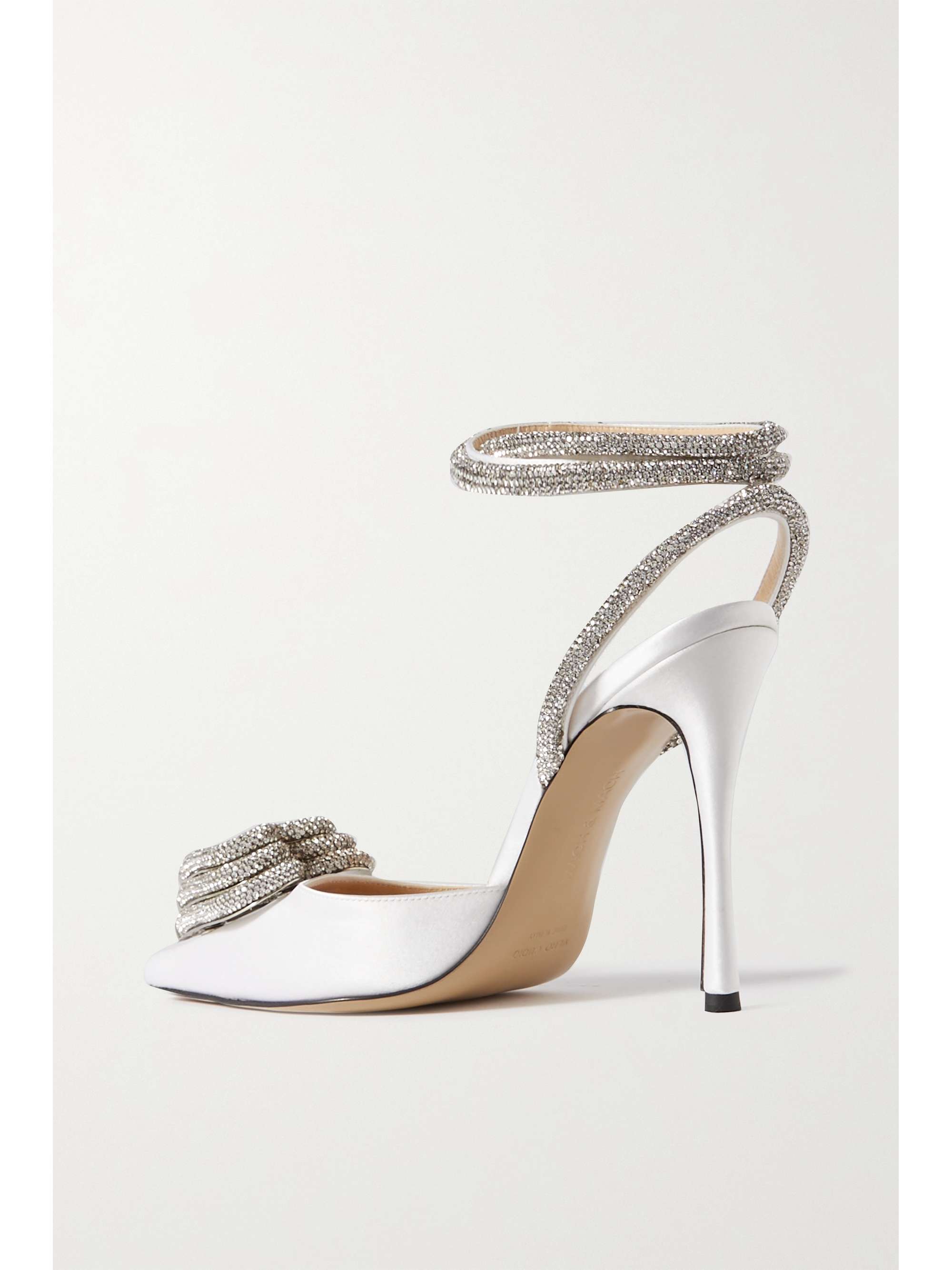 MACH & MACH Triple Heart crystal-embellished satin pumps | NET-A-PORTER