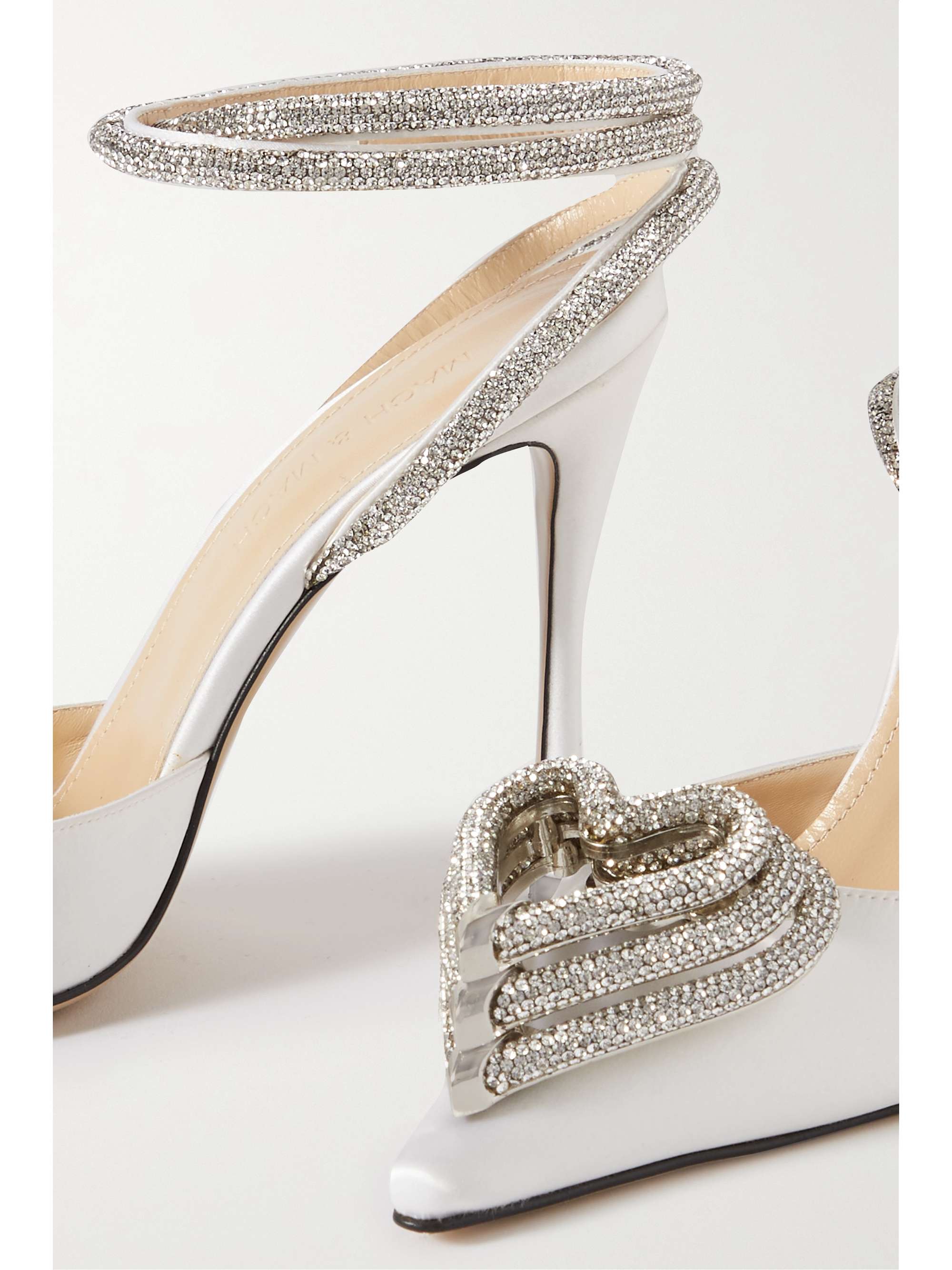 MACH & MACH Triple Heart crystal-embellished satin pumps | NET-A-PORTER