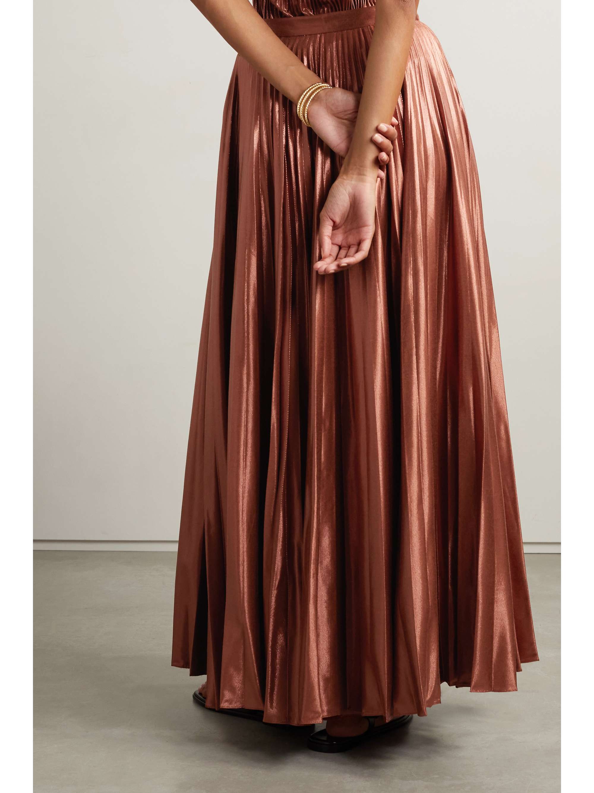 Rose Gold Metallic Pleated Skirt Atelier Yuwa Ciao Jp