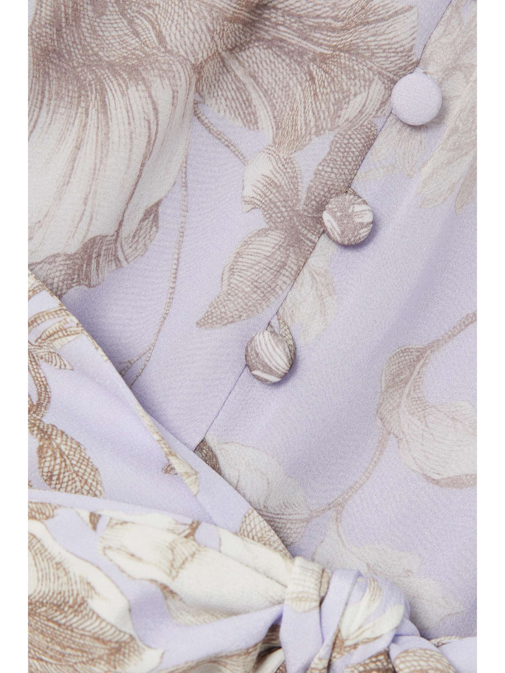 Erdem Clarice Cape Effect Floral Print Silk Voile Mini Dress Net A Porter