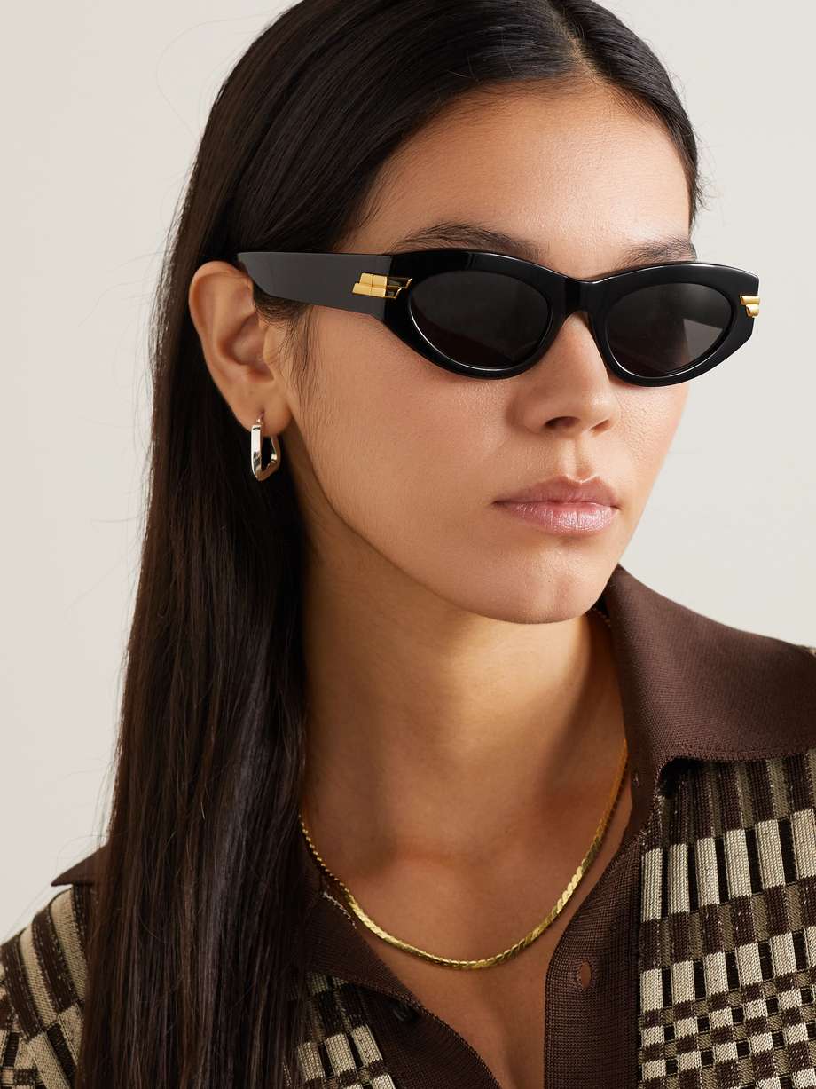 BOTTEGA VENETA EYEWEAR Original cat-eye acetate and gold-tone ...