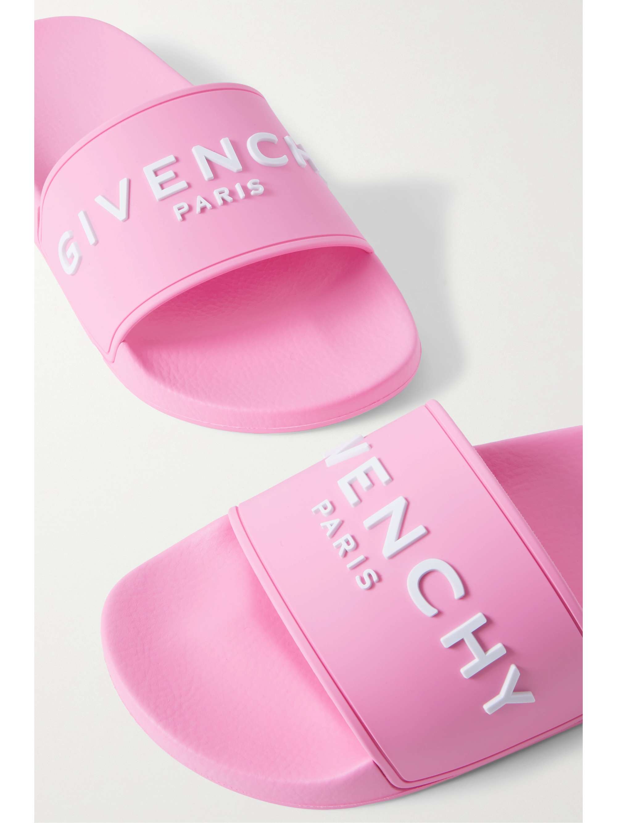 Pink Logo print Rubber Slide GIVENCHY NET A PORTER Pink Logo print Rubber Slide GIVENCHY NET A PORTER