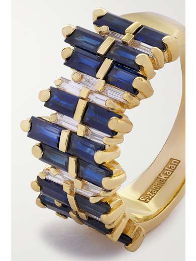 SUZANNE KALAN 18-karat gold, sapphire and diamond ring | NET-A-PORTER