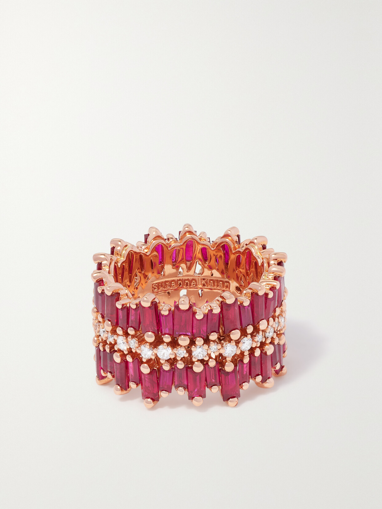 Suzanne Kalan Rose Gold, Diamond And Ruby Fireworks Ring | ModeSens