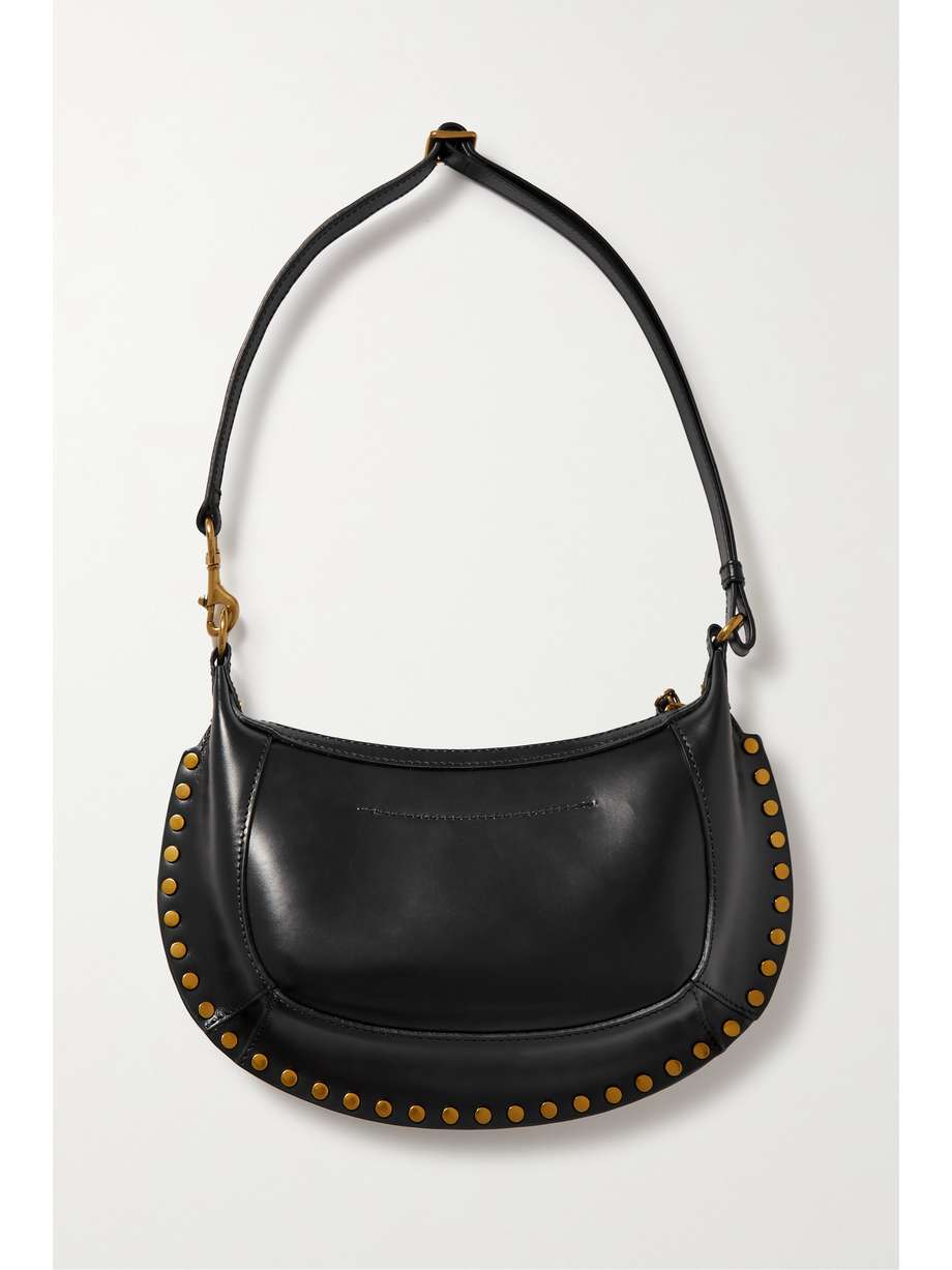 ISABEL MARANT Oskan Moon studded leather shoulder bag | NET-A-PORTER