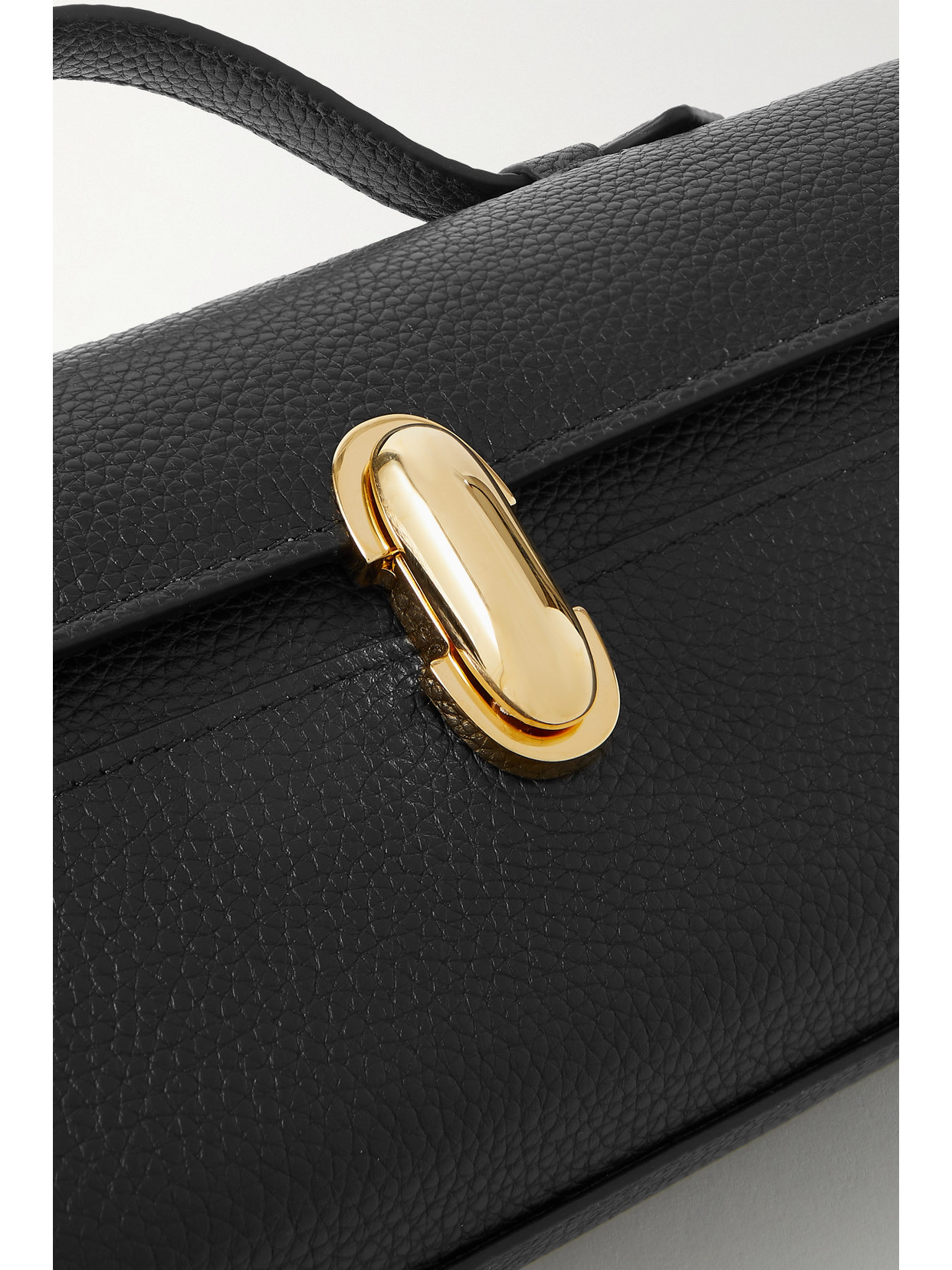 Savette Slim Leather Pochette Top-handle Bag In Black | ModeSens