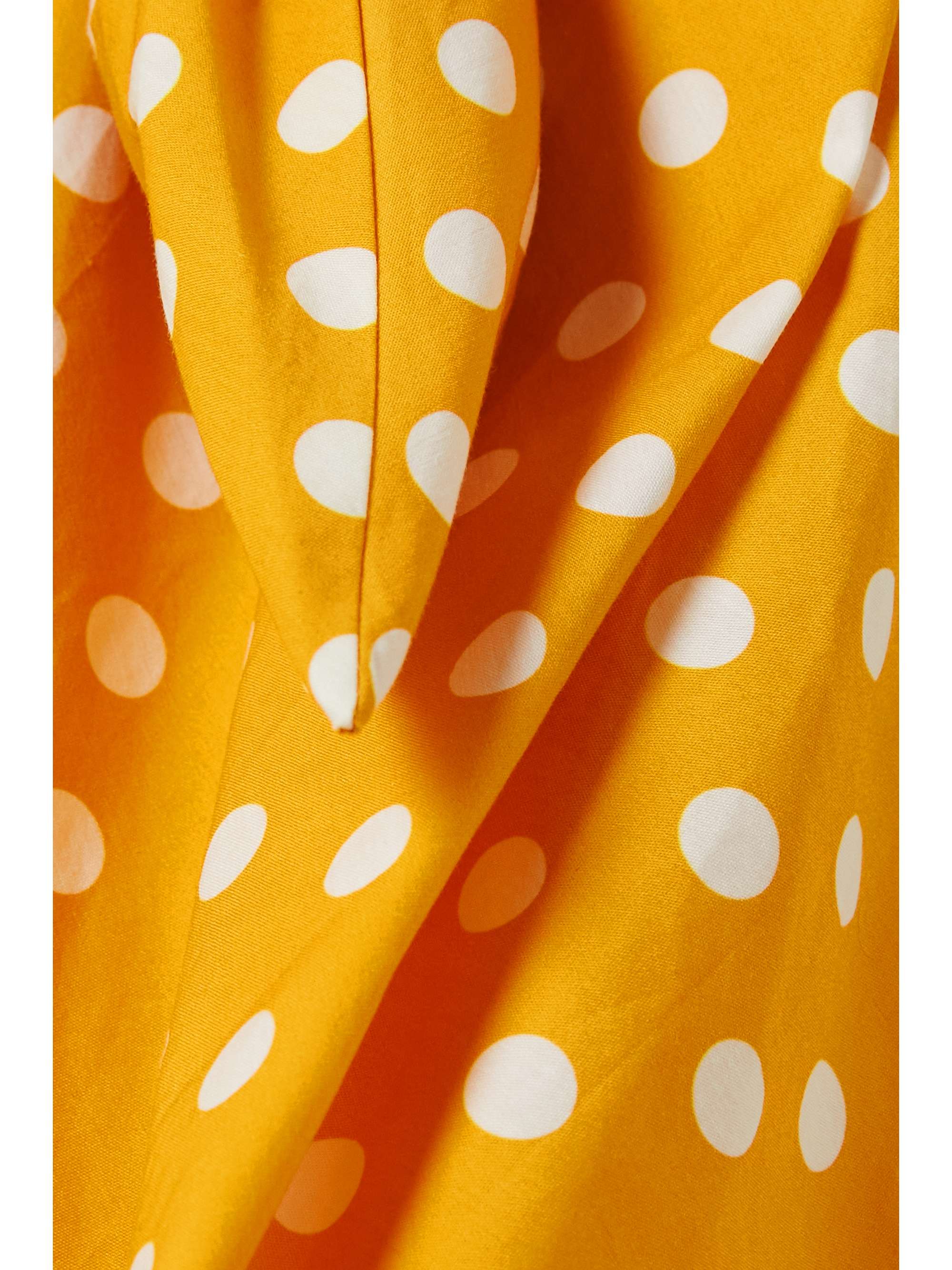 Caroline Constas Kaia Strapless Tie Detailed Polka Dot Cotton Blend