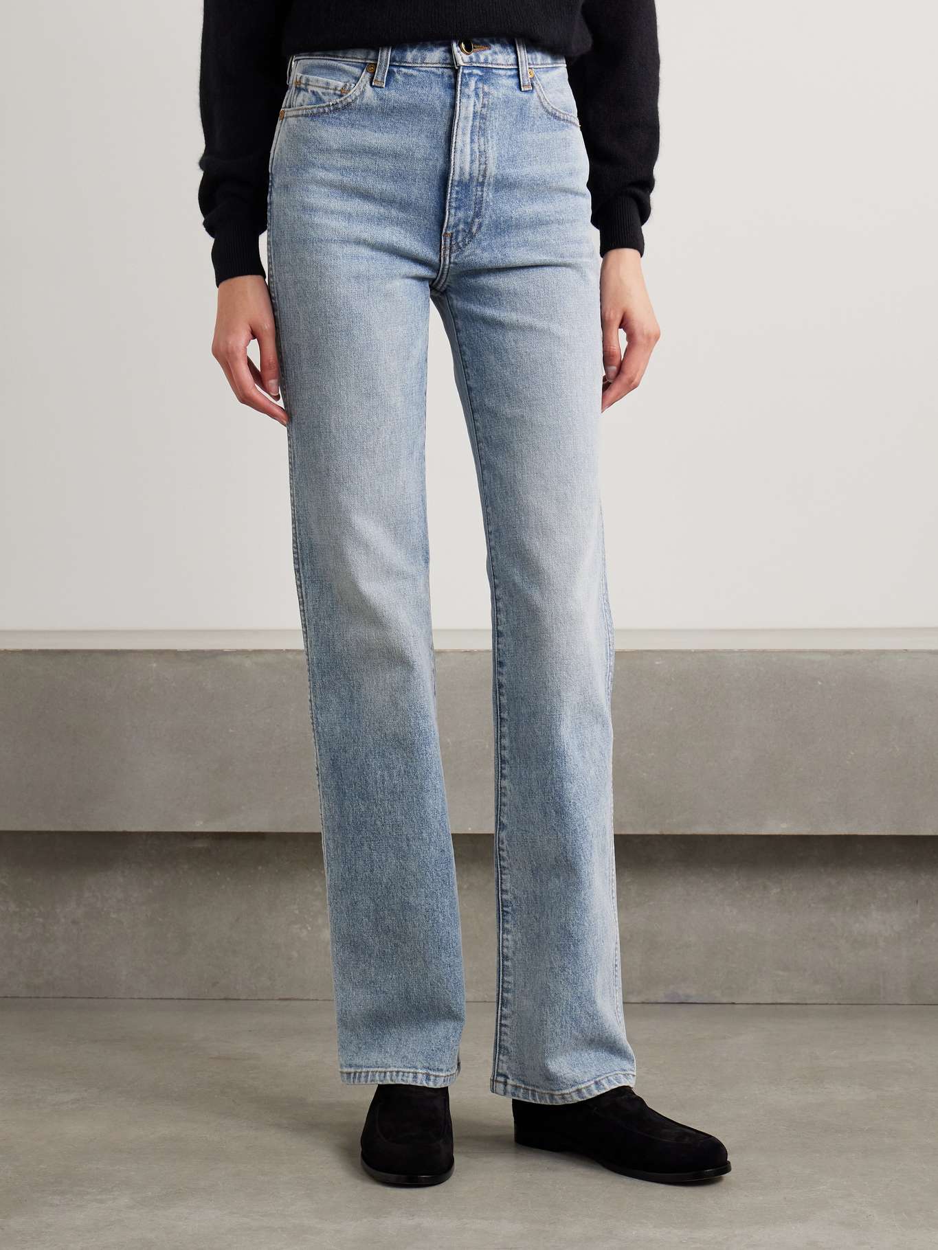 KHAITE Danielle Stretch high-rise straight-leg jeans | NET-A-PORTER