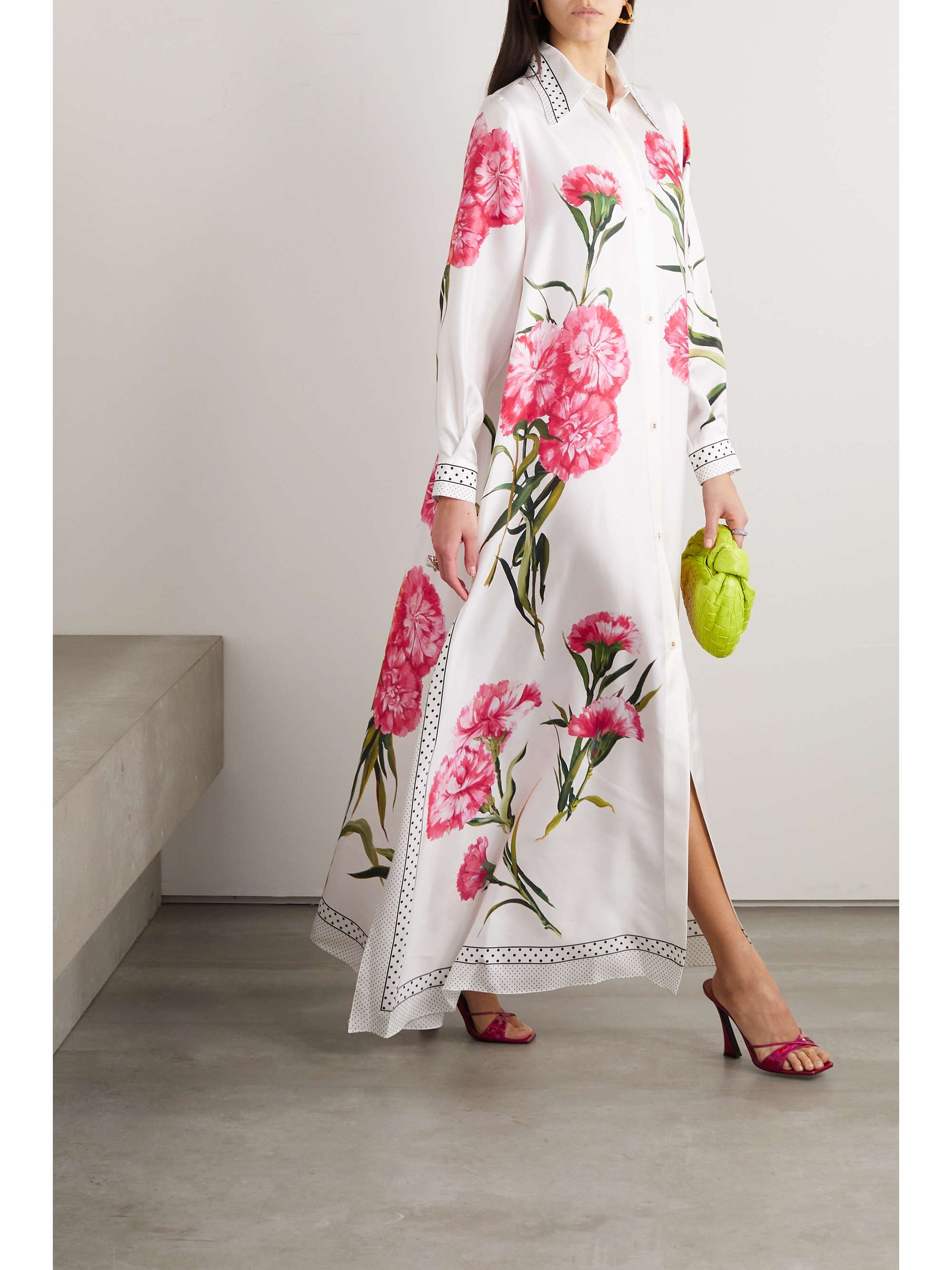 Dolce And Gabbana Floral Print Silk Twill Kaftan Net A Porter