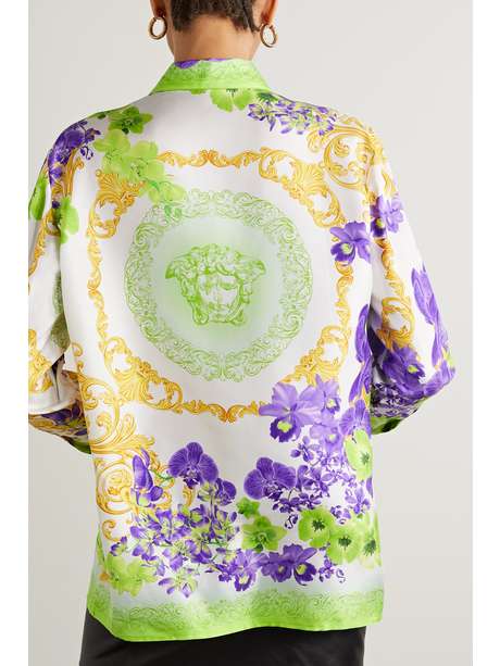VERSACE Printed silk-twill shirt | NET-A-PORTER