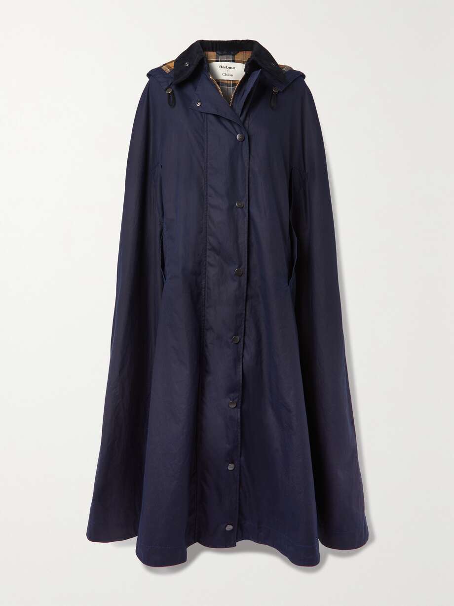CHLOÉ + Barbour waxed-cotton cape | NET-A-PORTER