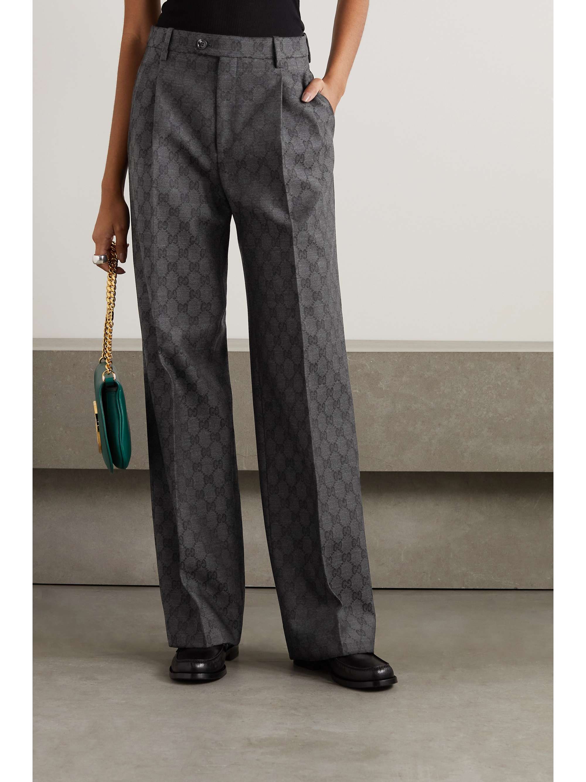 GUCCI Pleated wool-jacquard pants | NET-A-PORTER
